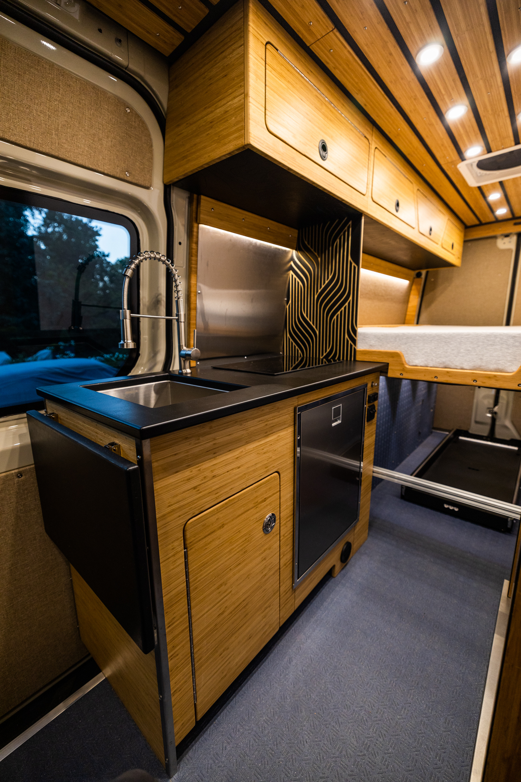 Handcrafted Sprinter Van Build - Richlite & Cali Bamboo - Case Study