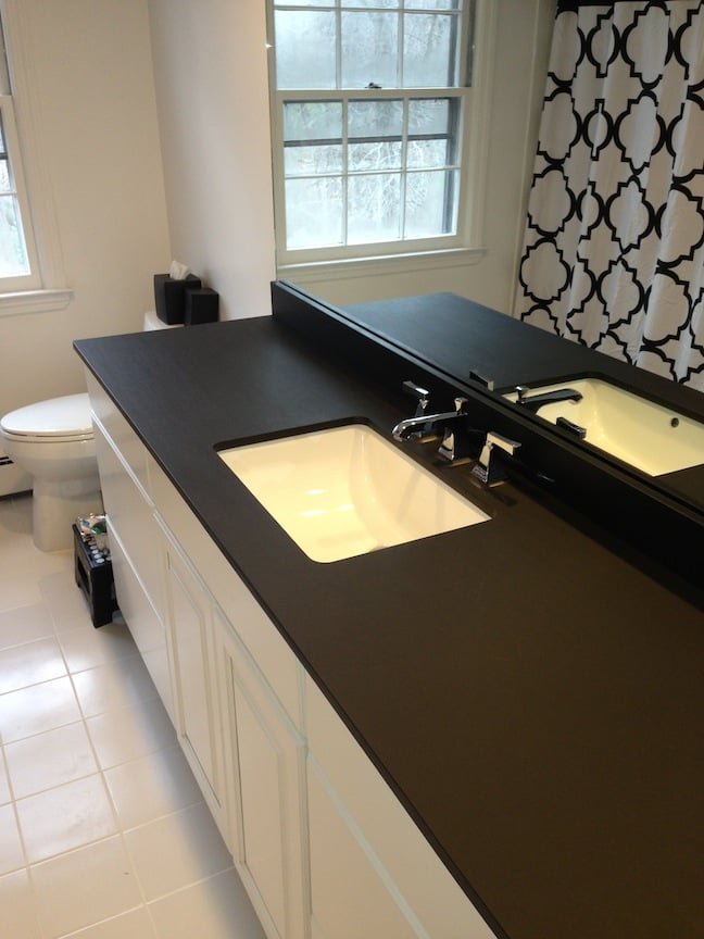 Richlite Black Diamond Bathroom Vanity in Darien, CT.